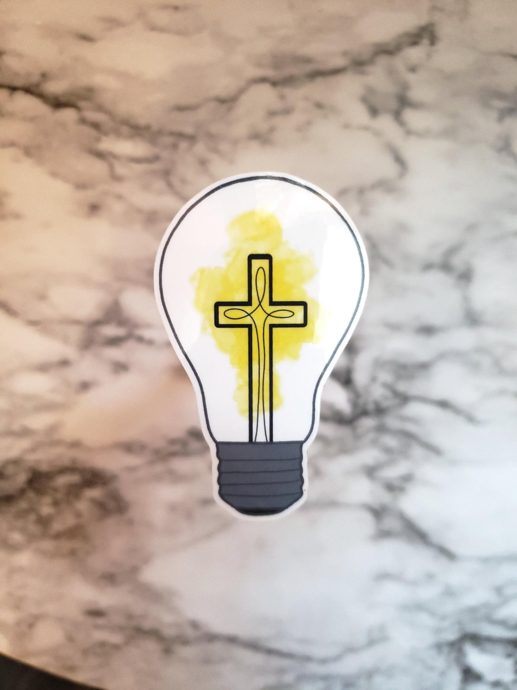 2x3 Clear Glossy Be the Light Religious Sticker for Water Bottle and ...