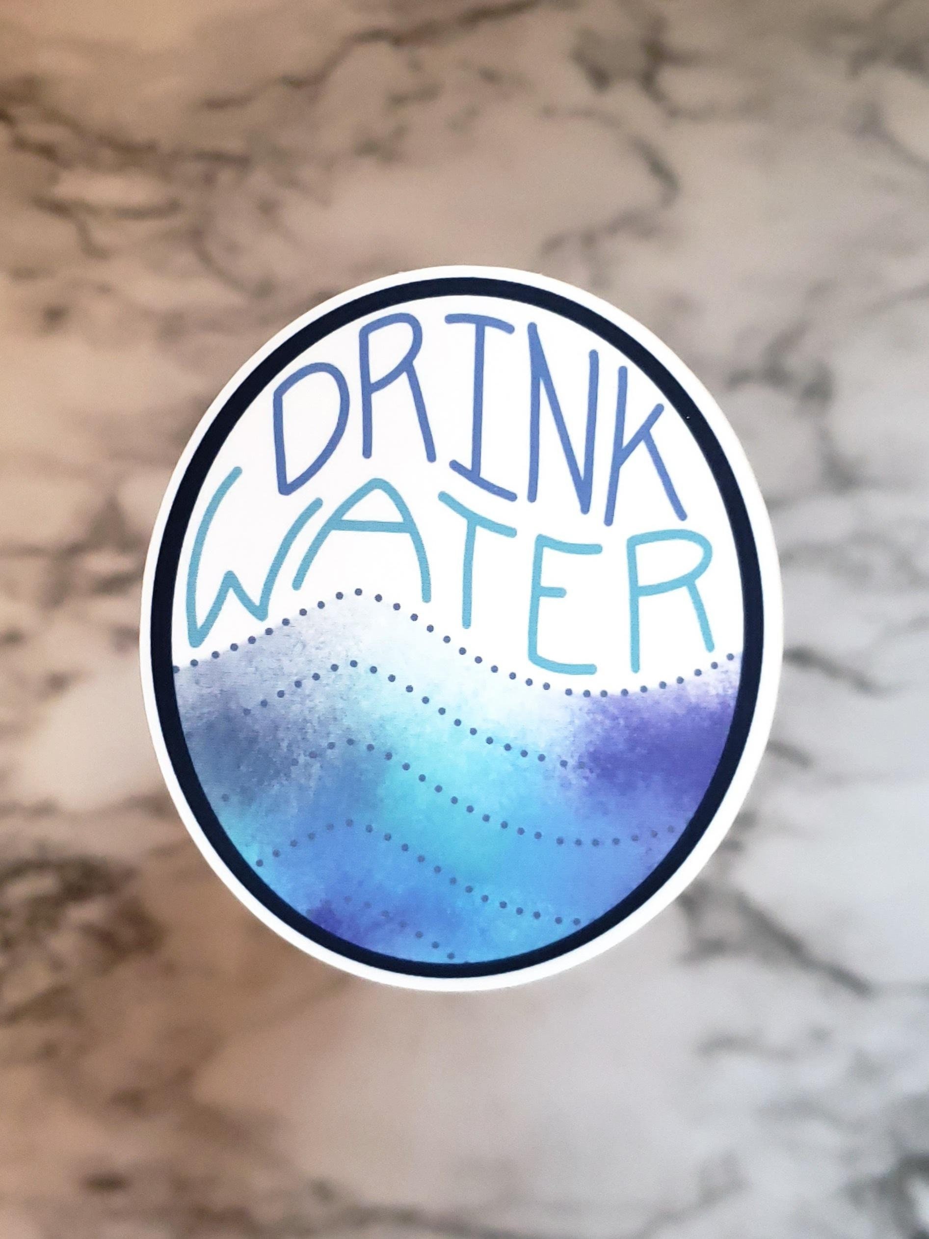 3x3 Drink Water Reminder Sticker for Water Bottle and Computer - Etsy