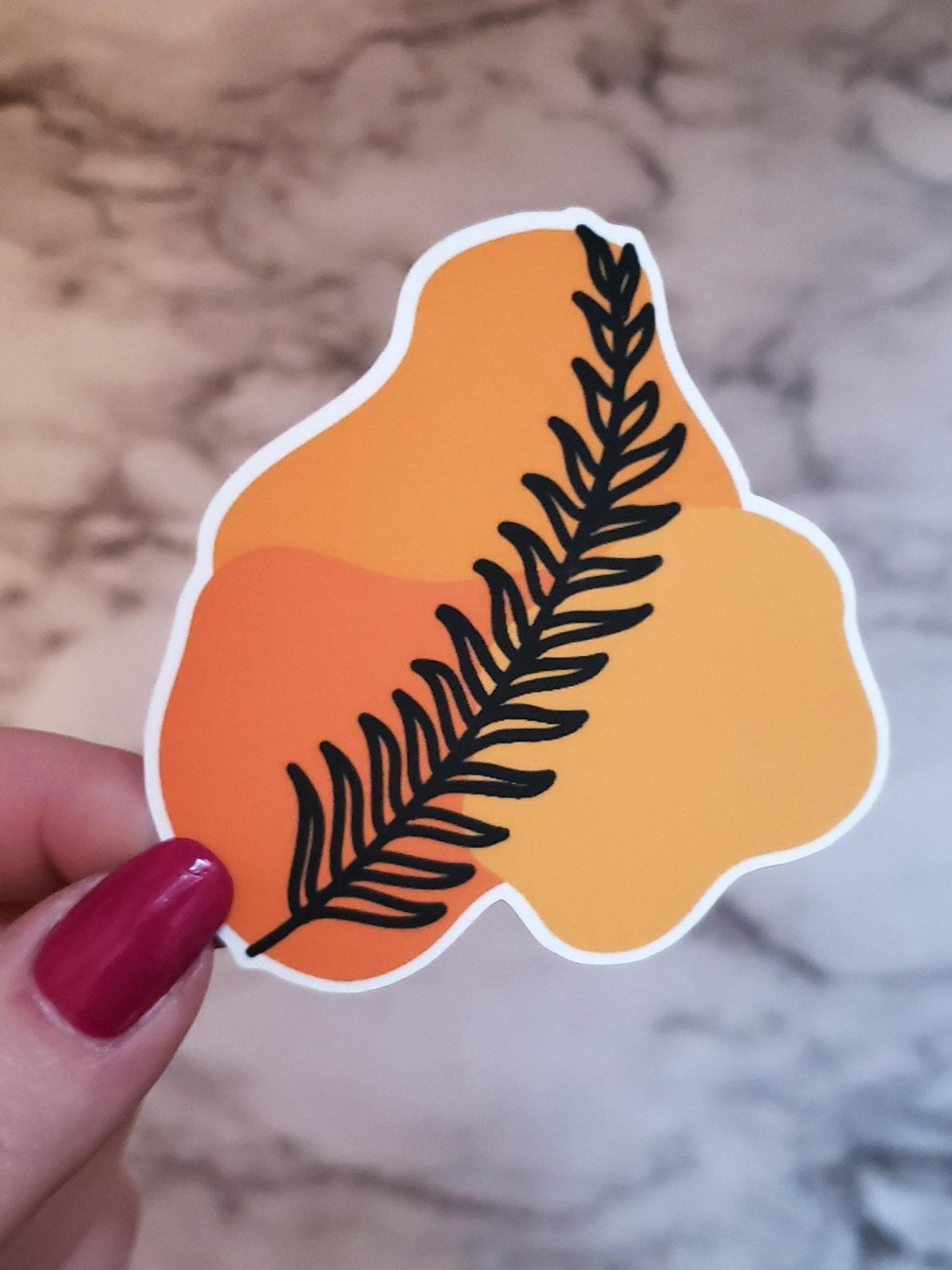 3x3 Orange Flower Stem Sticker for Water Bottle and Computer - Etsy
