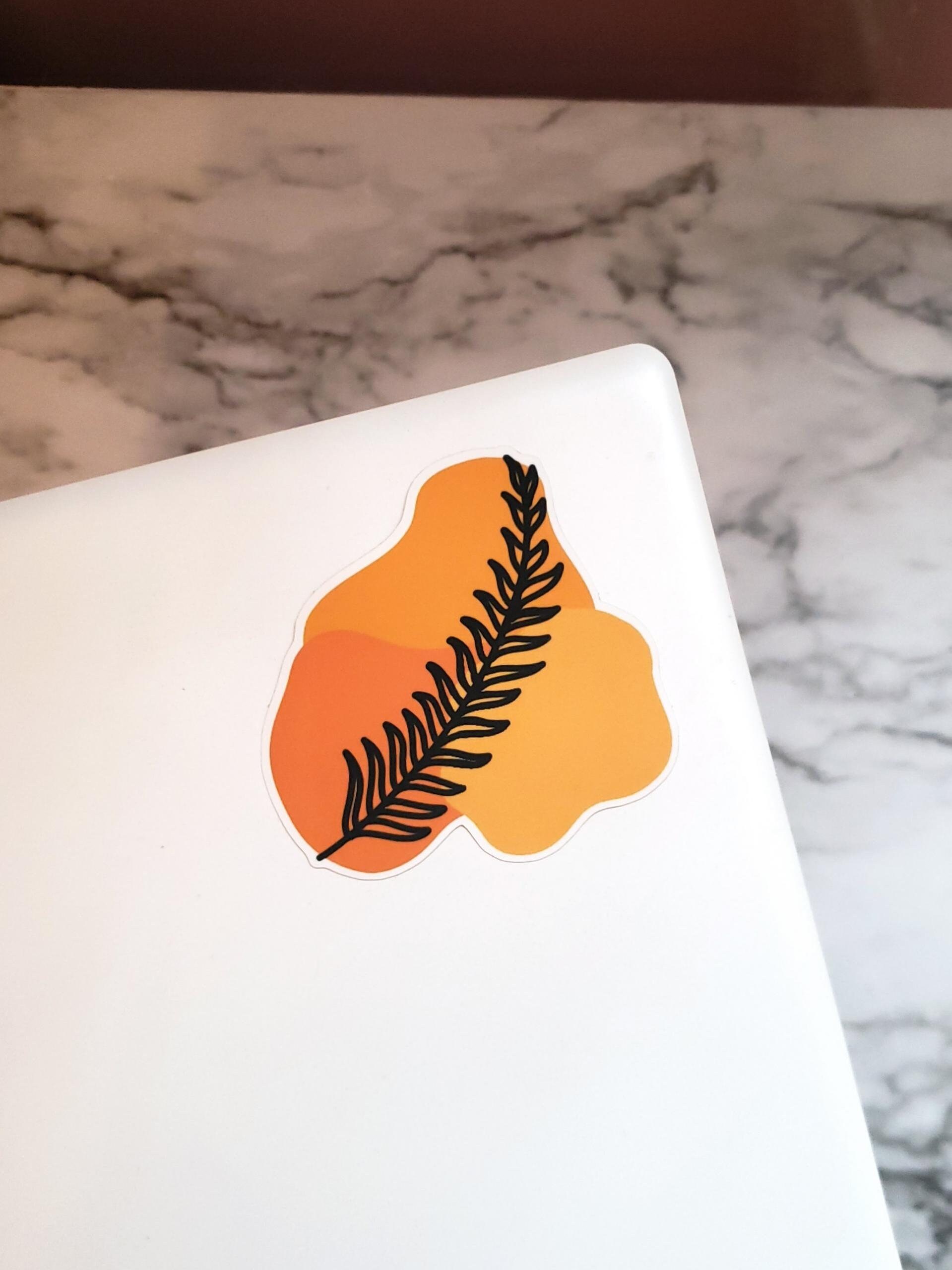 3x3 Orange Flower Stem Sticker for Water Bottle and Computer - Etsy