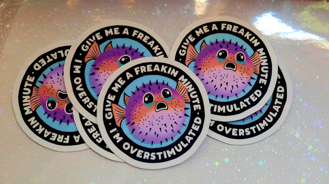 Overestimated Cute Puffer Fish Crying Sarcasm Funny Sticker Vinyl - Etsy