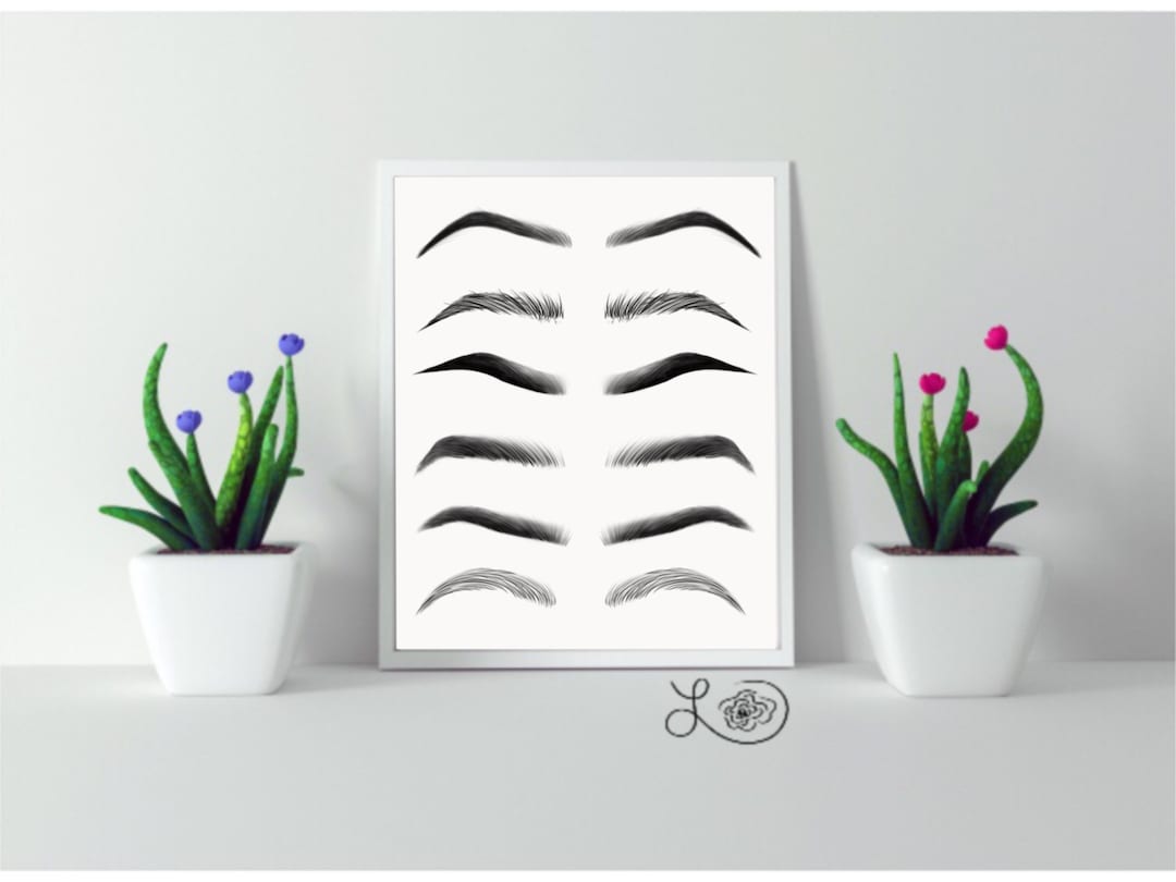 Minimalistic Digital Download Eyebrow Art for Makeup Room Digital ...