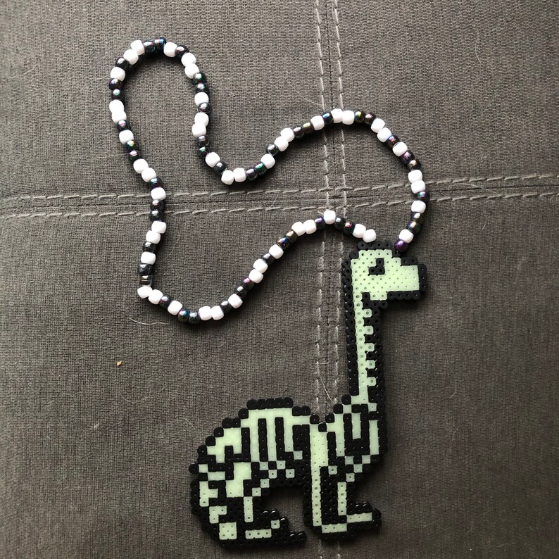 Kandi Charm Necklace Dino Skeleton - Etsy