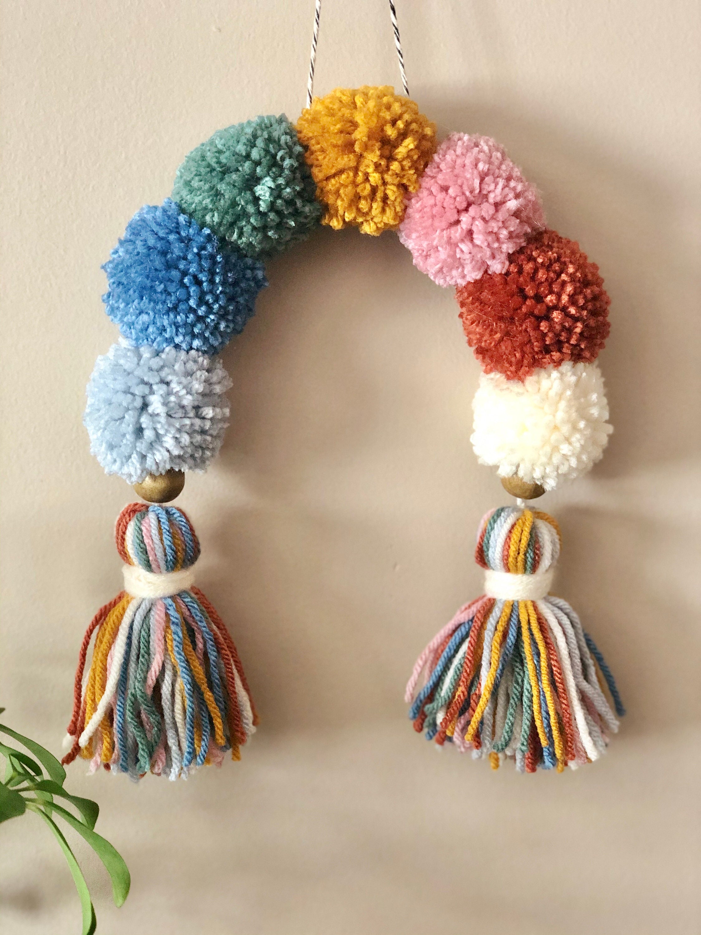 Boho Rainbow Wall Decor Rainbow Wall Hanging Pom Pom - Etsy