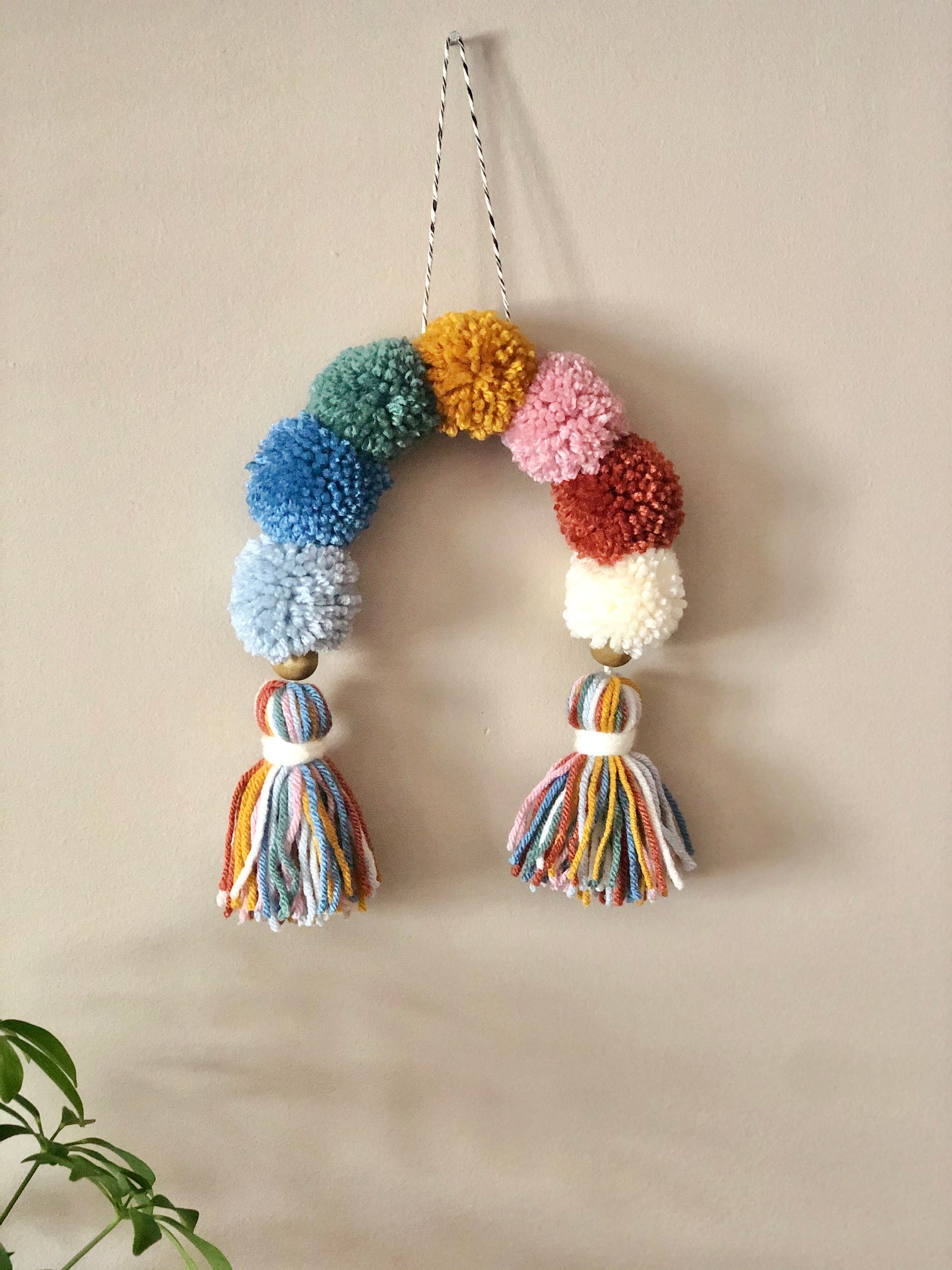 Boho Rainbow Wall Decor Rainbow Wall Hanging Pom Pom - Etsy