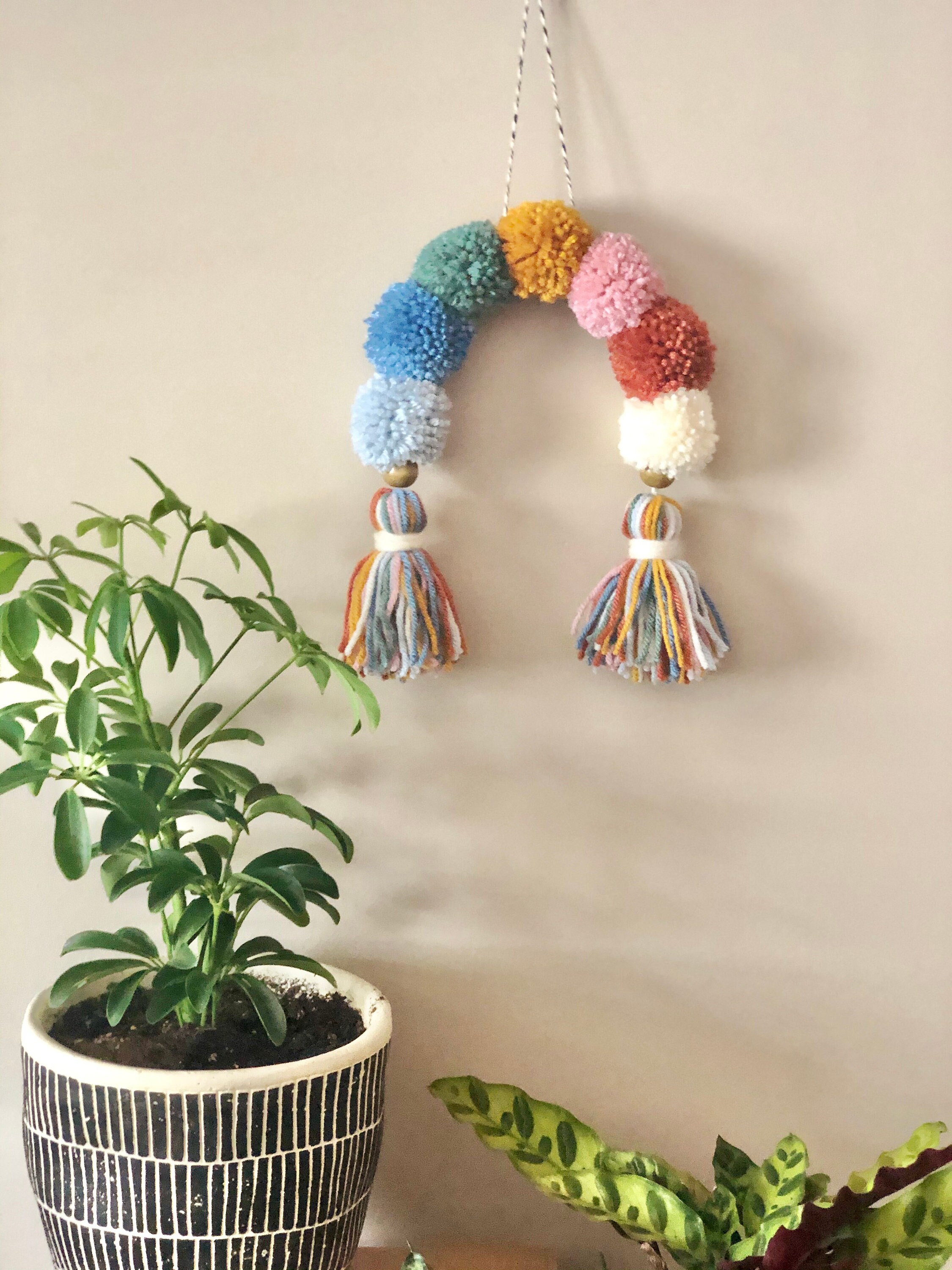 Boho Rainbow Wall Decor Rainbow Wall Hanging Pom Pom - Etsy
