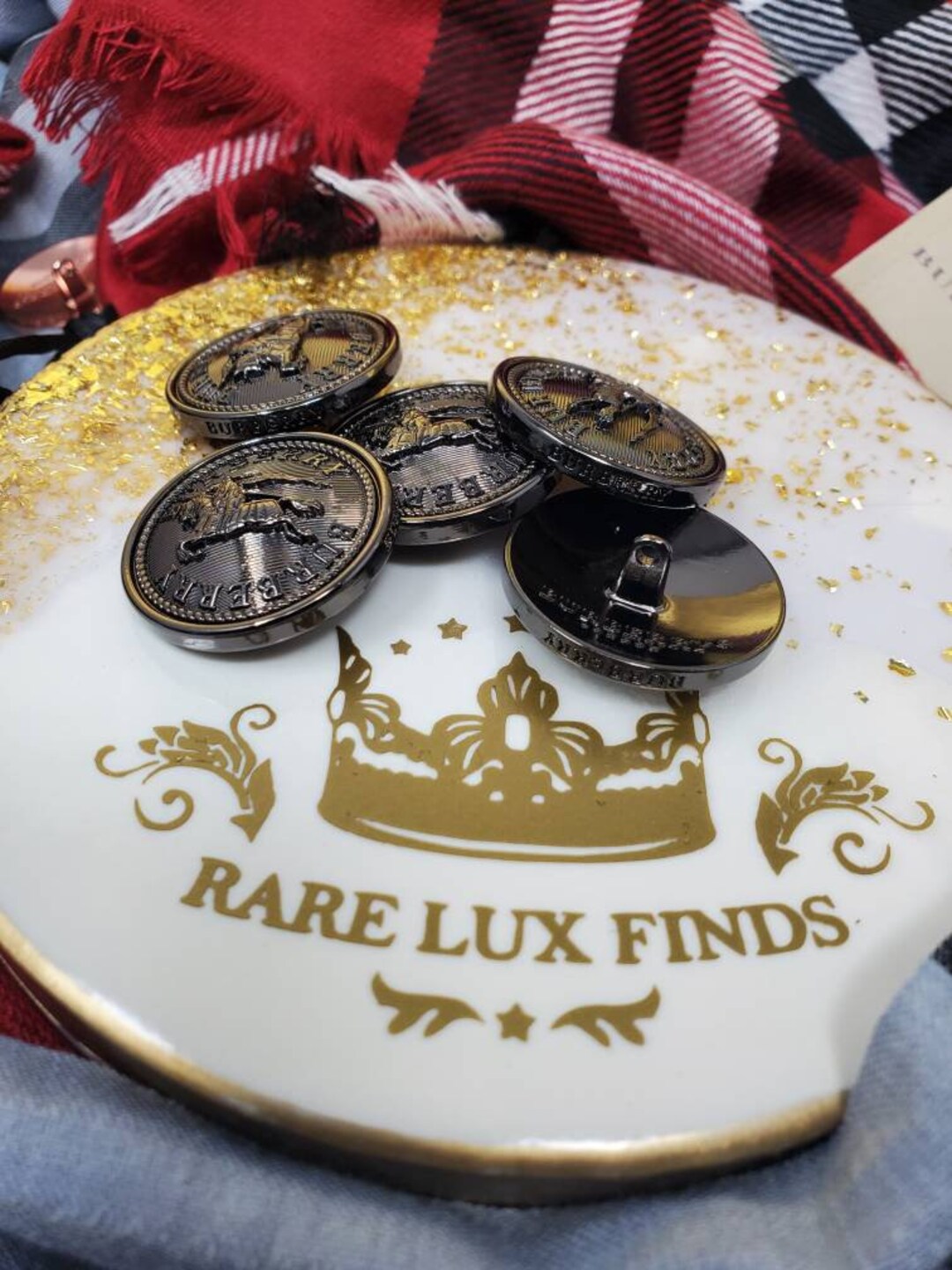 6 X 25mm Metal BLACK Button for Coats Sweaters Suits Cardigan Womens ...