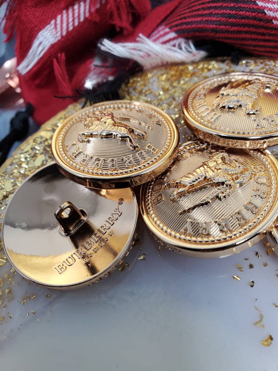 One (1) X NEW 25mm Metal SOFT GOLD Button for Coats Sweaters Suits ...