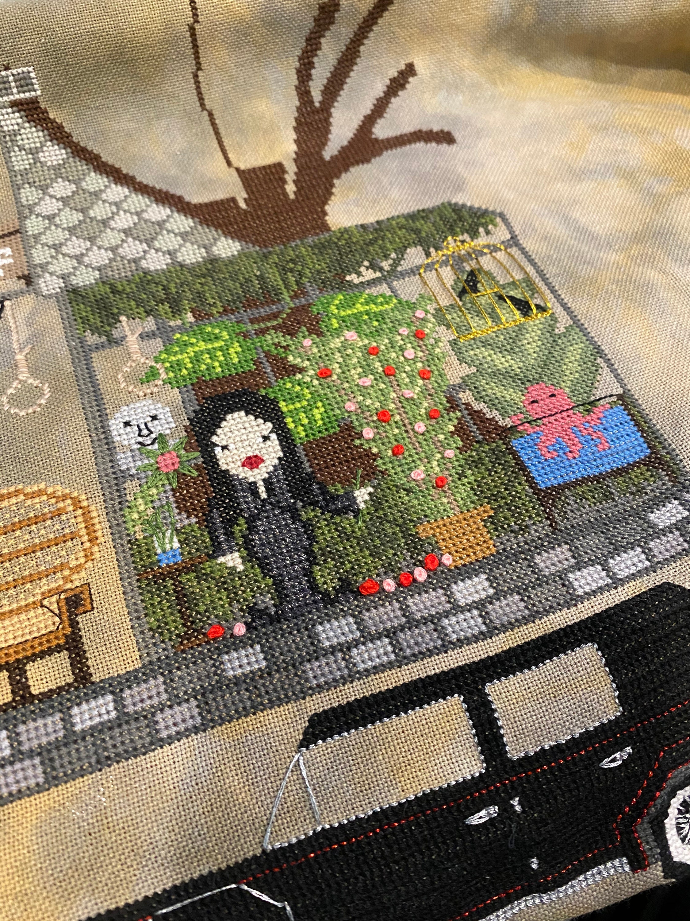 Addams Family: Stitch A Long (SAL) Cross Stitch Pattern - Wednesday ...