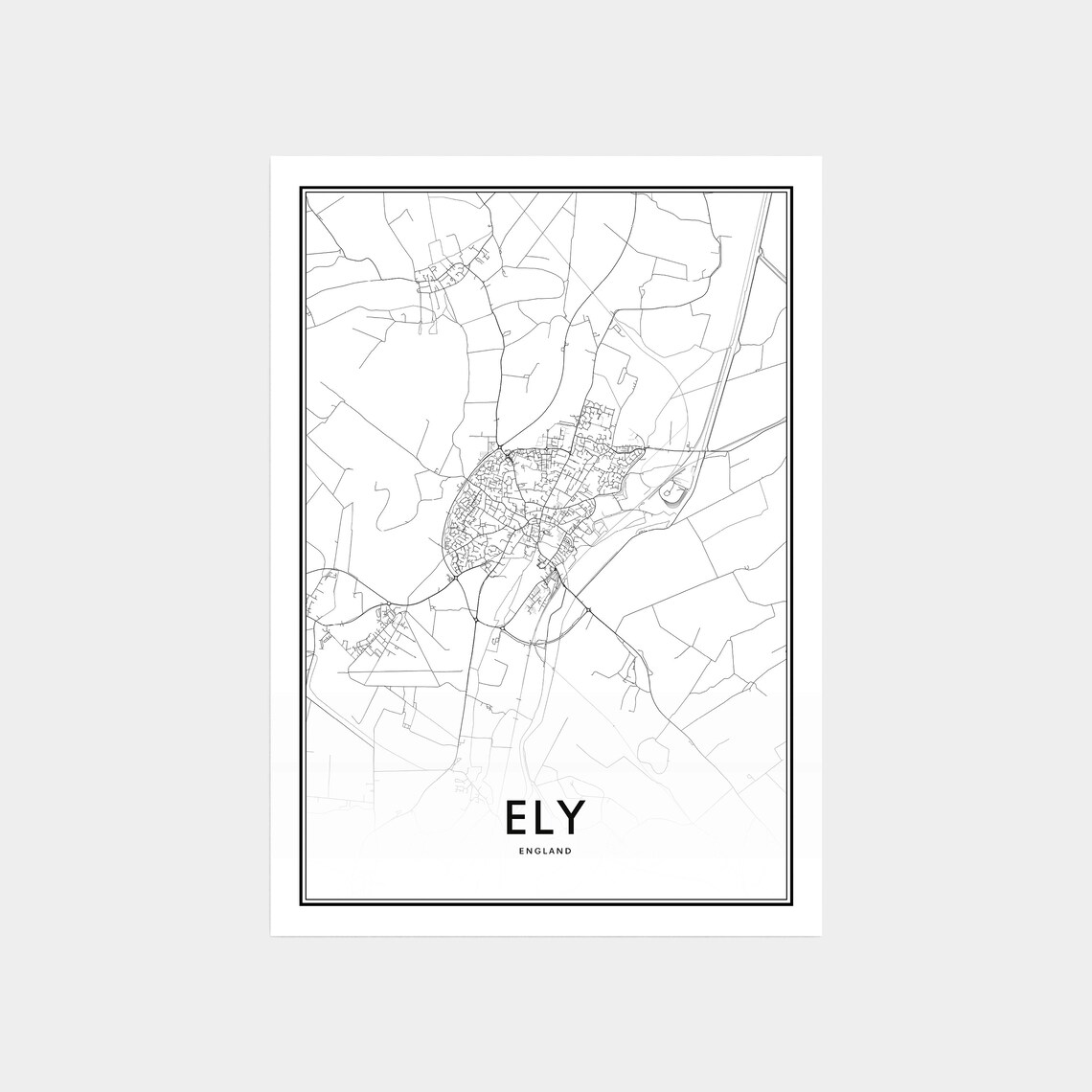 Ely England Map Print Ely Map Art Ely Map Poster City Map | Etsy