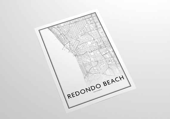 Digital Prints Prints Printable Map City Map Print Redondo Beach Map ...