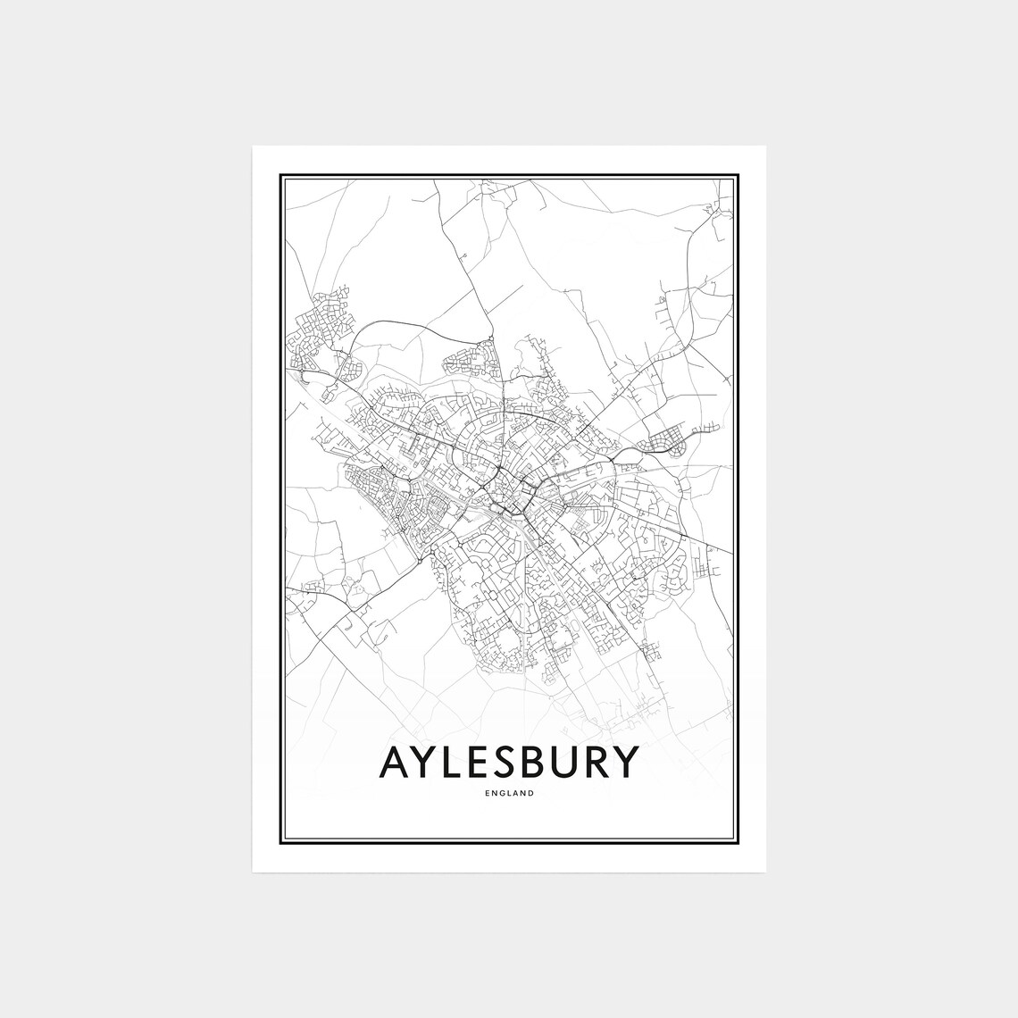 Aylesbury Map Print Aylesbury Map Art Aylesbury Map Poster | Etsy