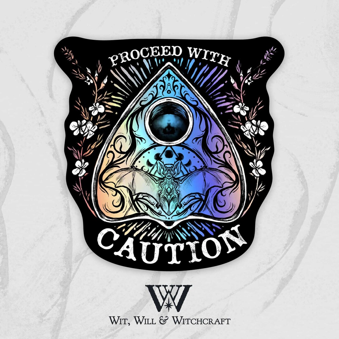 Proceed With Caution Planchette Holographic Sticker - Etsy
