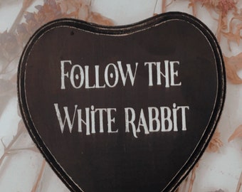 Follow the White Rabbit Art Print Gothic Home Decor - Etsy