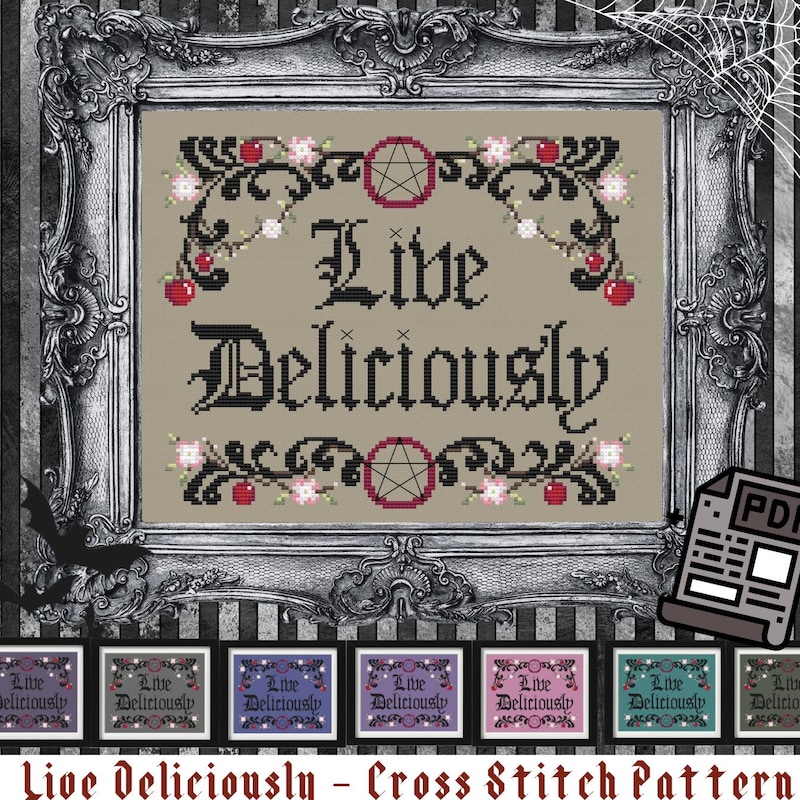 Goth Crossstitch Sampler - Etsy