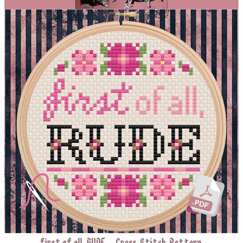Rude Cross Stitch - Etsy