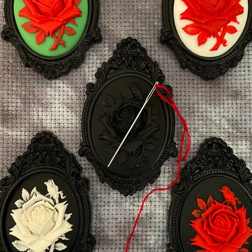 Handmade Baroque Framed Rose Goth Needleminder Protect Your - Etsy