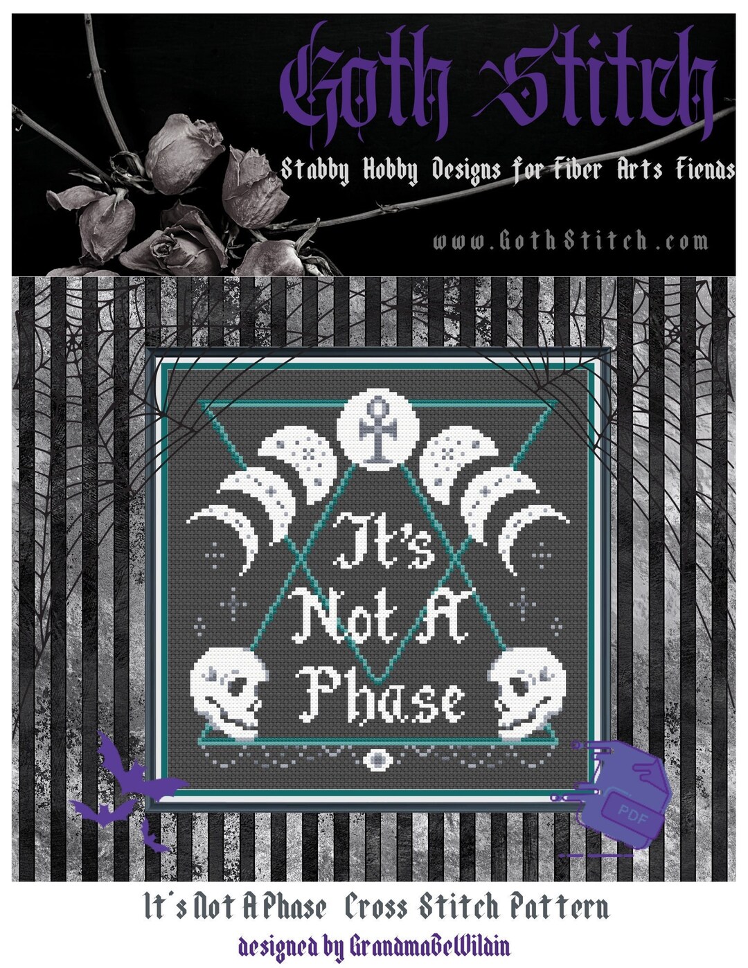 It's NOT a PHASE Sew Goth Decor Cross Stitch Pattern PDF Modern ...