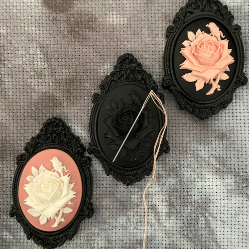 Handmade Baroque Framed Rose Goth Needleminder Protect Your - Etsy