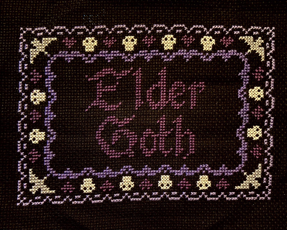 Elder Goth - Trad Romantic Gothic Cross Stitch Skull Bats Hearts ...
