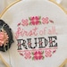 RUDE Cross Stitch Pattern: Snarky Barbenheimer Design (PDF) - Etsy