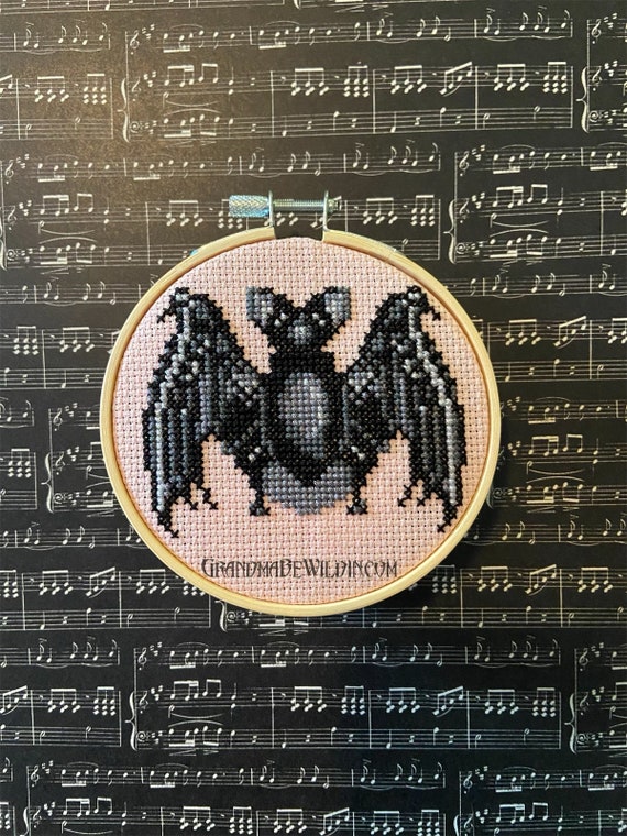 Modern Gothic Medieval Bat Cross Stitch Chart Pattern PDF - Etsy