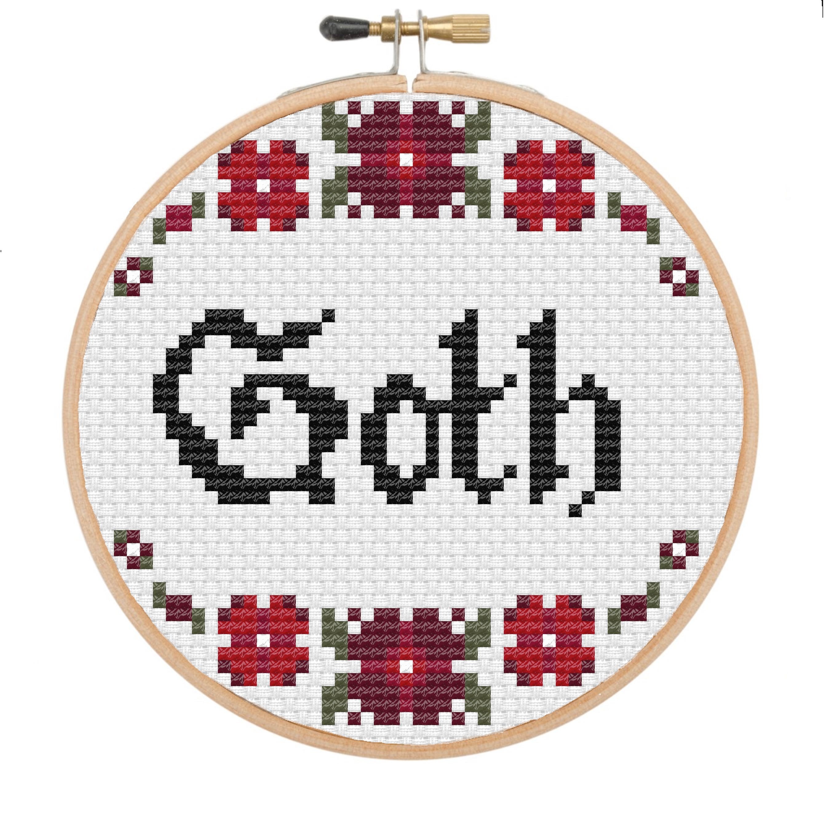 GOTH Trad Floral Easy Cross Stitch Pattern Chart PDF Big Mood Funny ...