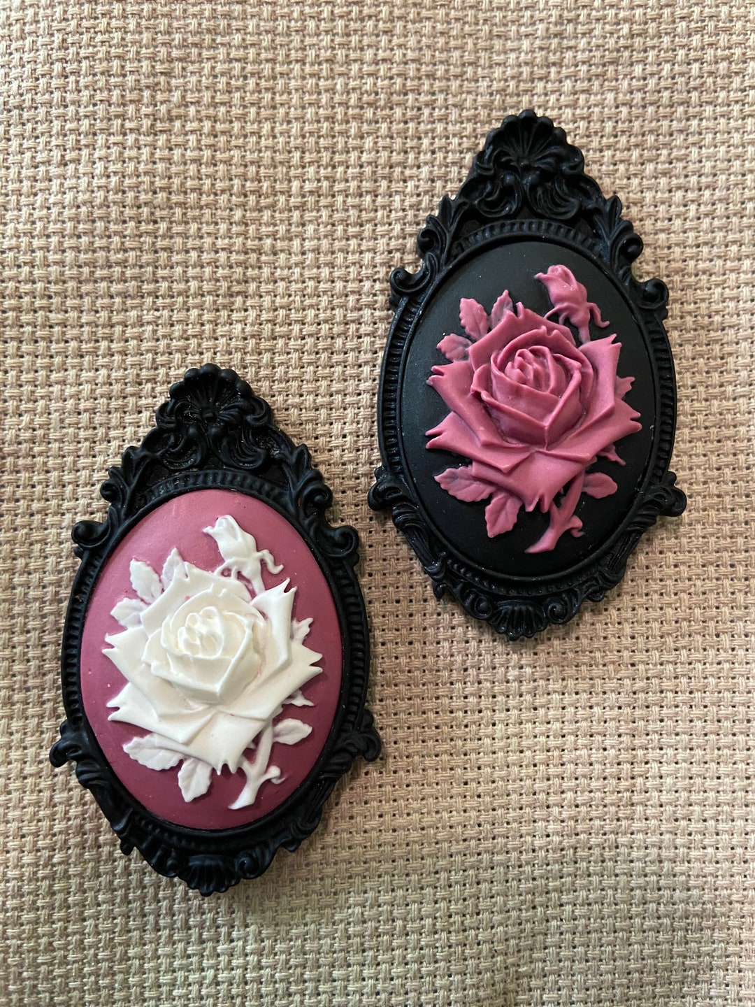 Handmade Baroque Framed Rose Goth Needleminder Protect Your - Etsy
