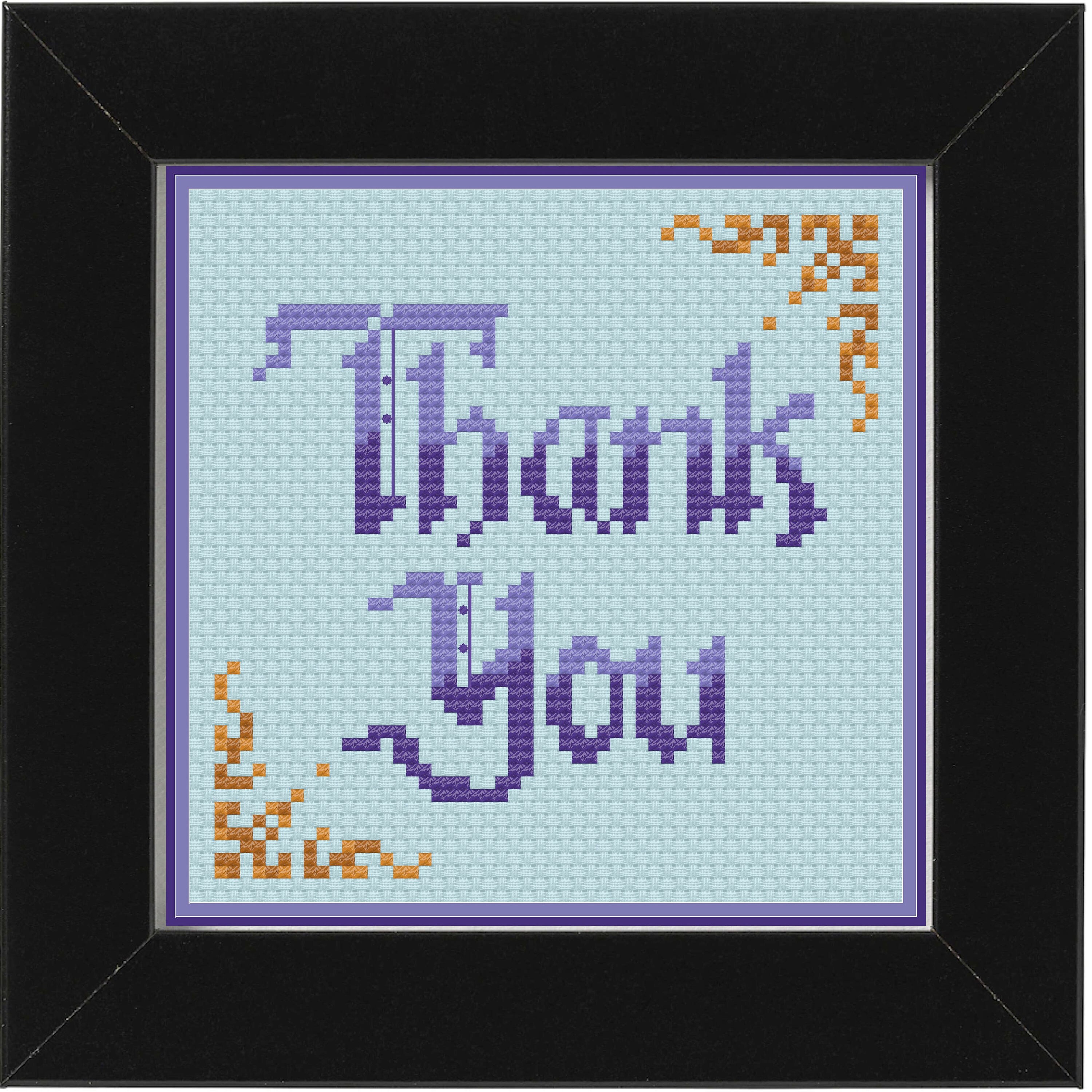 THANK YOU Gothic Cross Stitch Pattern Chart PDF Modern Goth Pop Culture ...