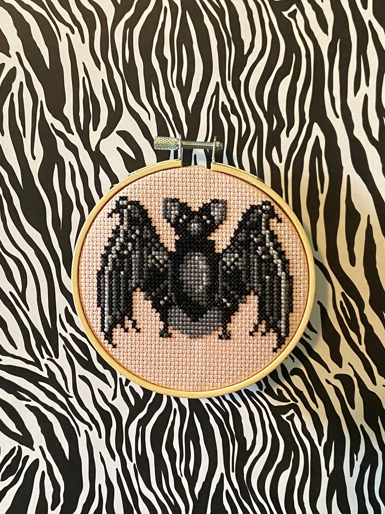 Modern Gothic Medieval Bat Cross Stitch Chart Pattern PDF Gothstitch ...