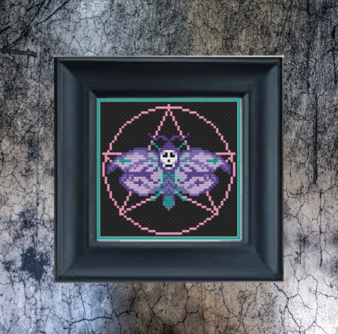 Pastel Goth Witch Moth Pastel Death Head Moth Easy Cross - Etsy