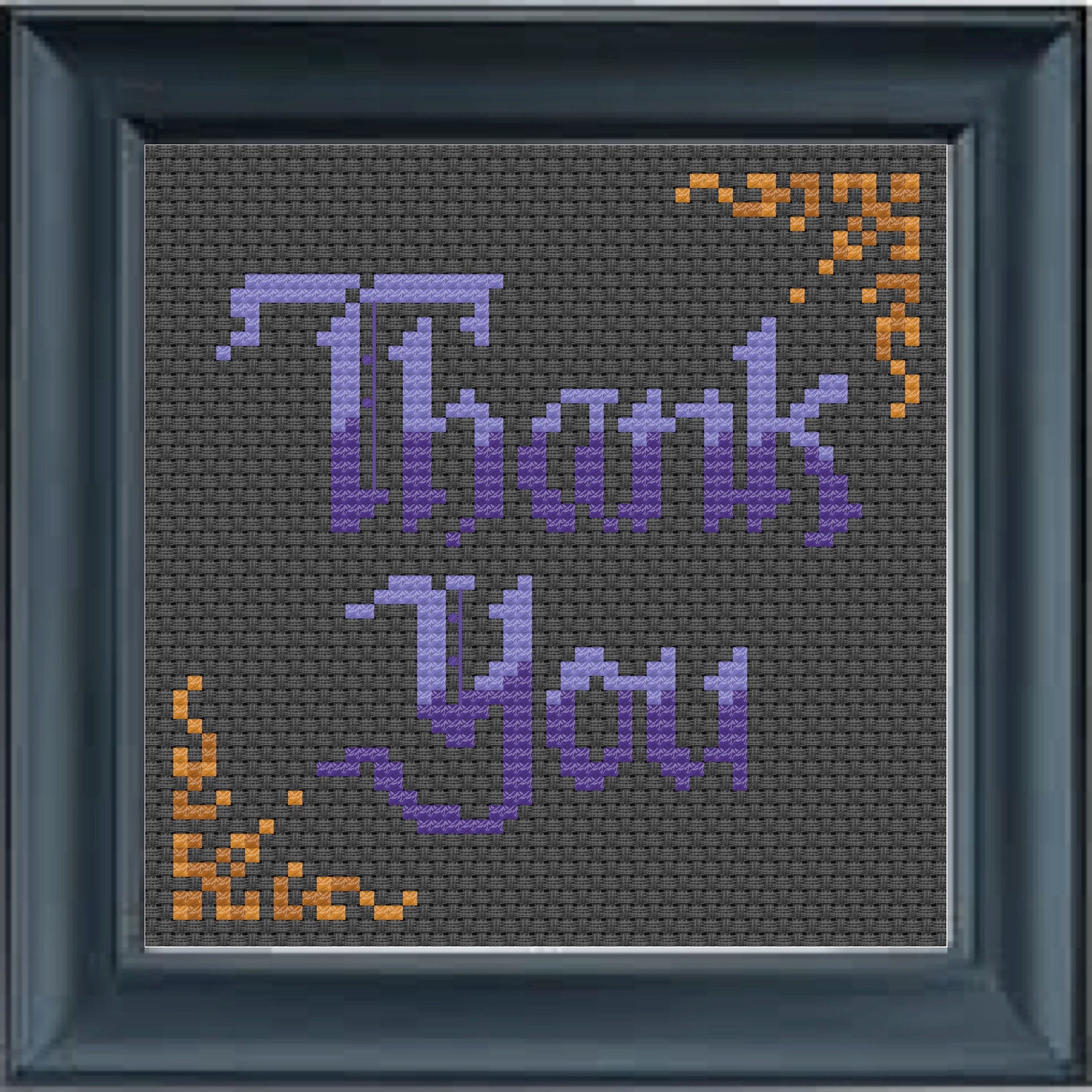THANK YOU Gothic Cross Stitch Pattern Chart PDF Modern Goth Pop Culture ...
