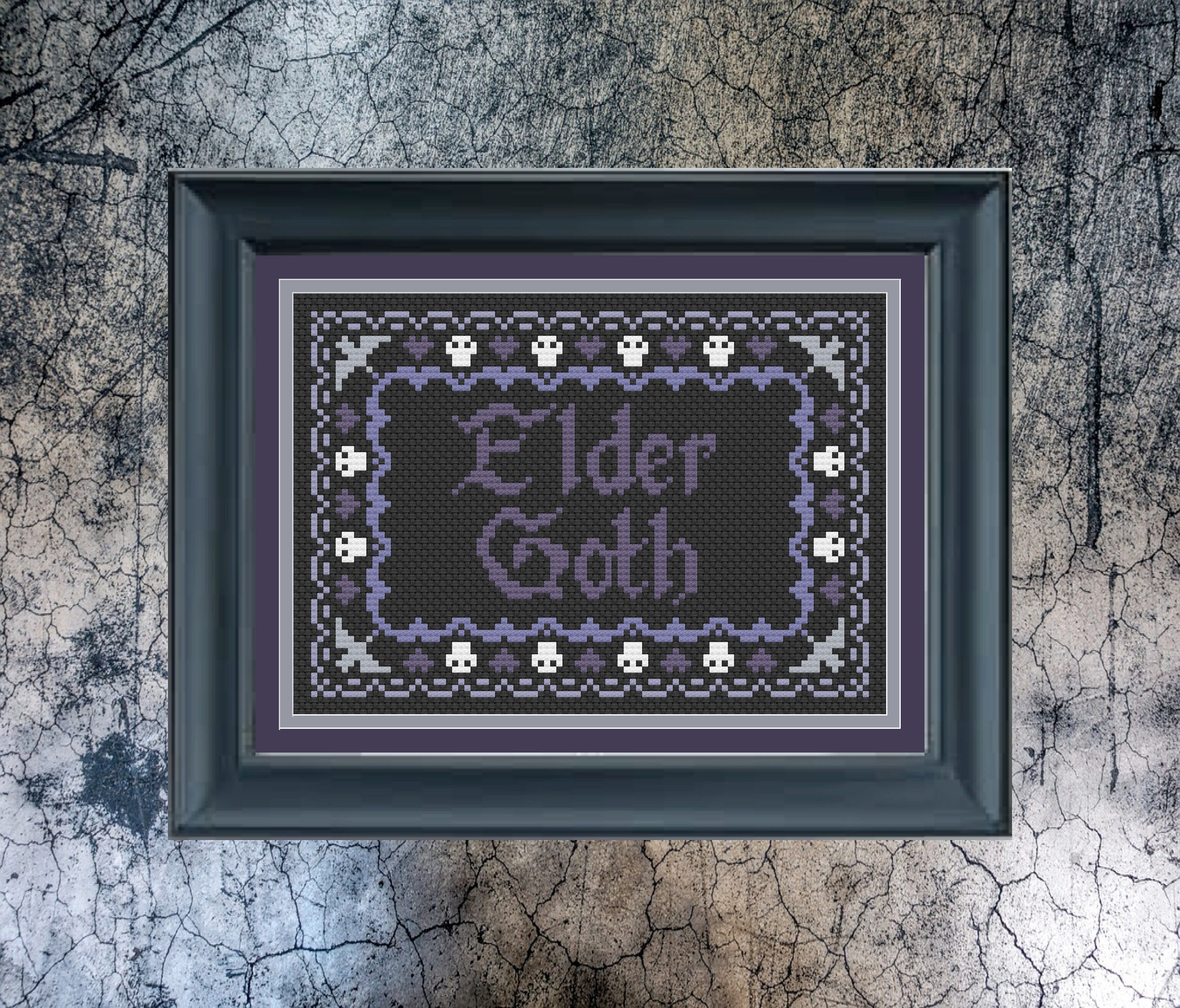 Elder Goth - Trad Romantic Gothic Cross Stitch Skull Bats Hearts ...