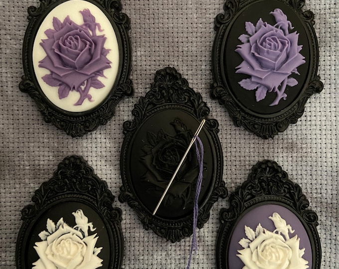 Handmade Baroque Framed Rose Goth Needleminder - Protect Your Cross ...