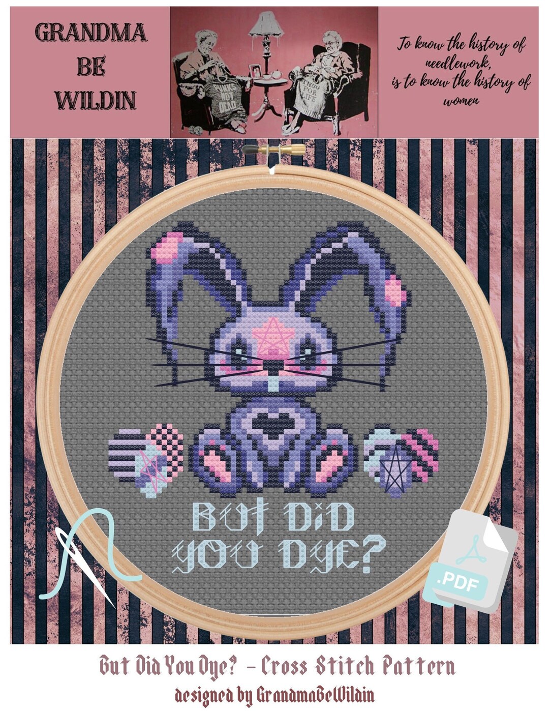 But Did You Dye? Easterween Pastel Goth Bunny Gothic Emo Cross Stitch ...
