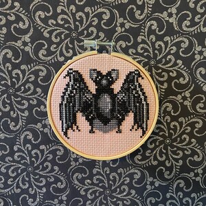 Modern Gothic Medieval Bat Cross Stitch Chart Pattern PDF Gothstitch ...