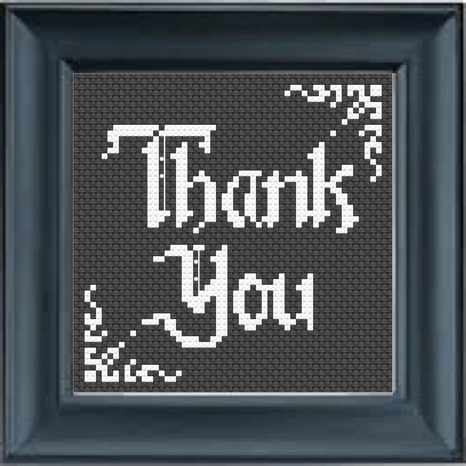 THANK YOU Gothic Cross Stitch Pattern Chart PDF Modern Goth Pop Culture ...