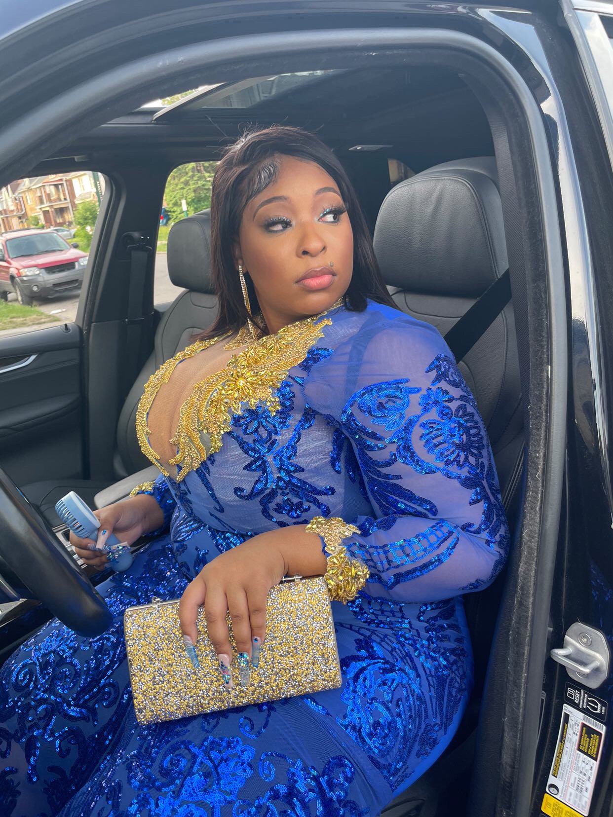 Royal Blue & Gold Prom Dress - Etsy