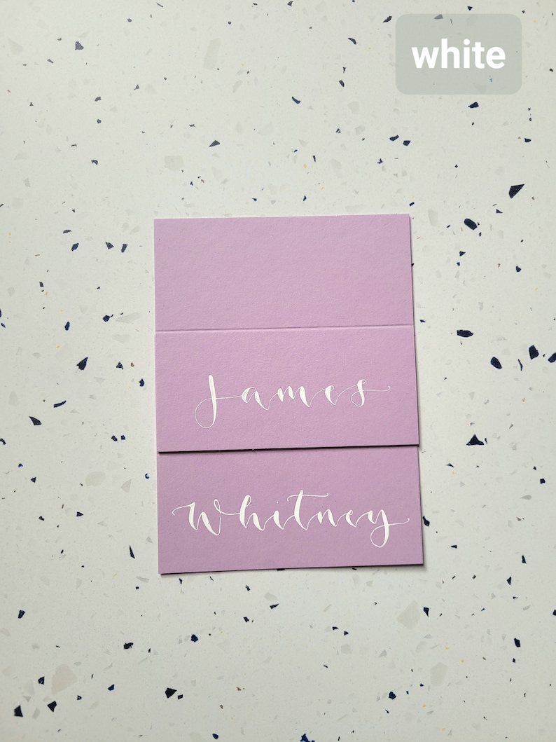 Calligraphy Lilac Place Cards - Hand Lettered Design - Choose From 3 ...