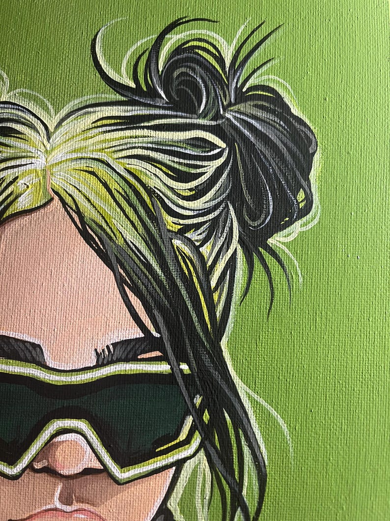 Billie Eilish: Green Hair Space Buns - Etsy