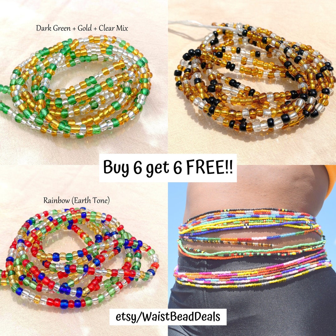 Buy 6 Get 6 FREE Waist Beads, Tie on Waist Beads, Waist Beads for ...