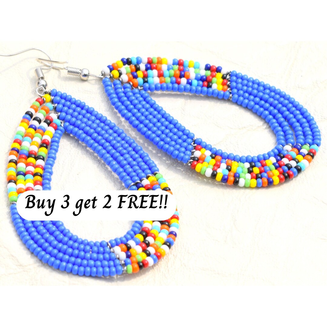 061 African Jewelry, Masai Earring, Kenya Jewelry, Fulani Earring, Zulu ...