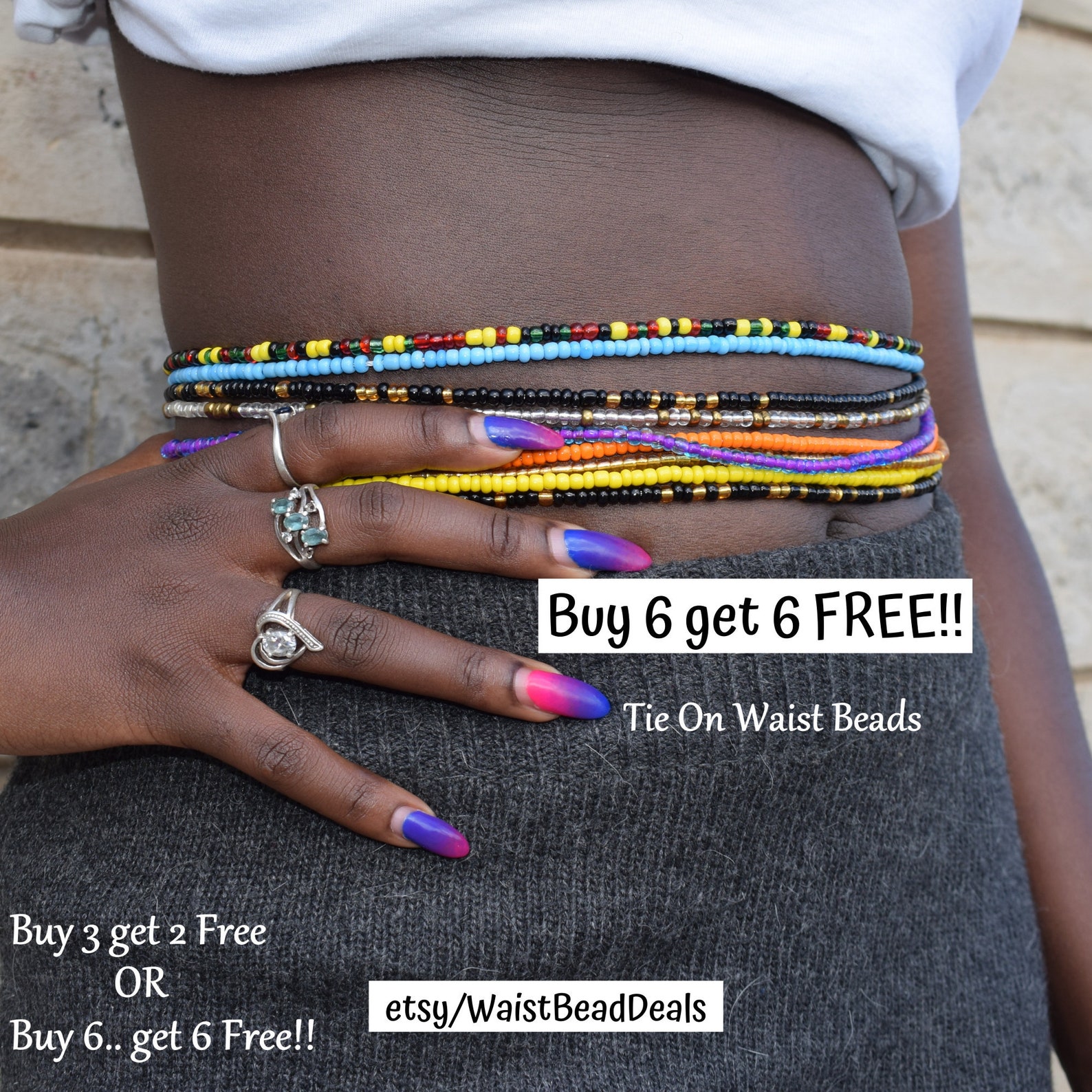 Waist Beads TIE ON Thread Waist Beads Stomach Beads Waist - Etsy