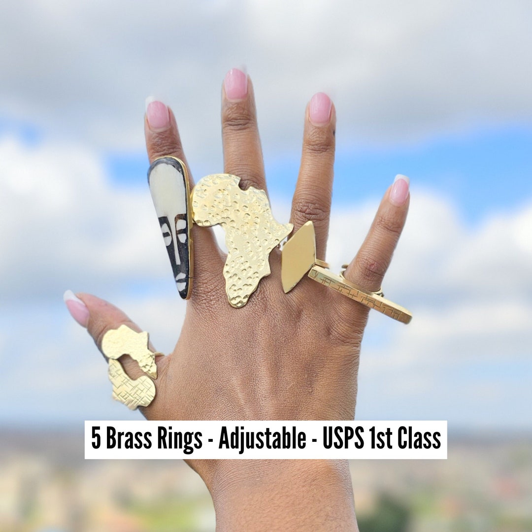 Brass Rings African, Brass Rings for Women, Raw Brass Rings, Brass ...