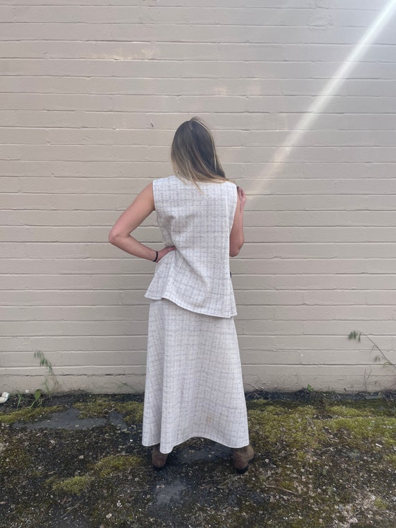 Vintage Skirt And Vest Set W Matching Scarf Gem