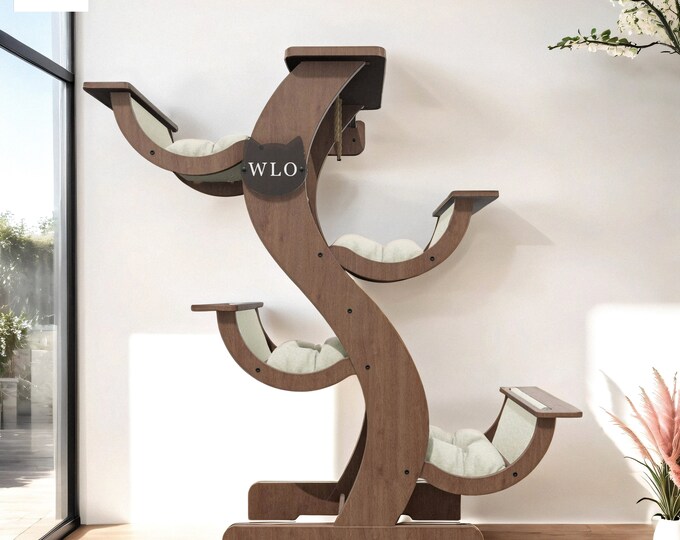 Cat Tree, 18 Step Spiral Tower, Best Cat Furniture Idea, Cat Climbing ...