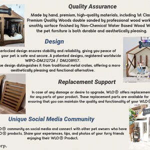 WLO® Natural Circular Modern Dog House, Premium Wooden Dog House With ...