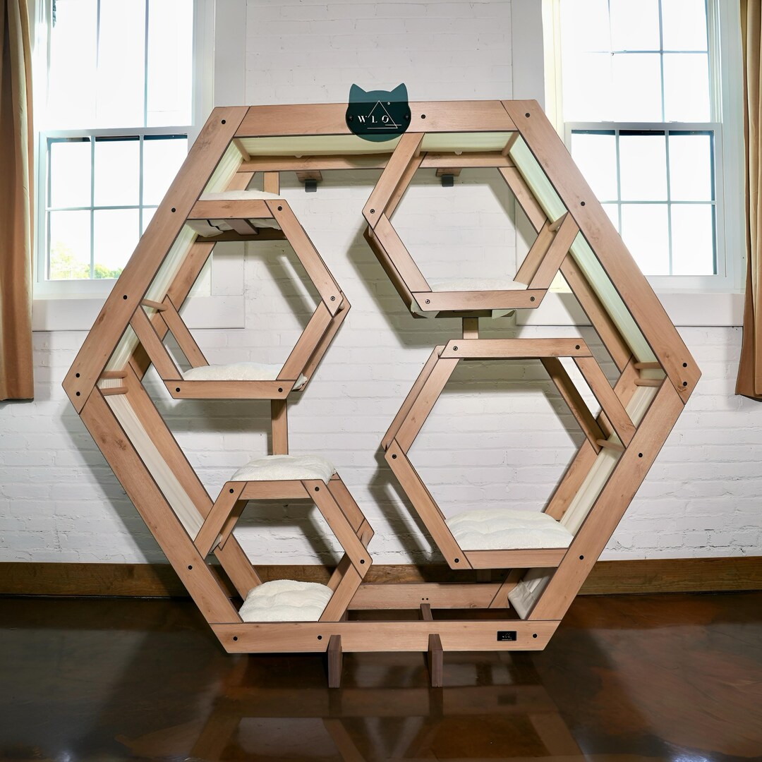 WLO® Hexxon Climbing Shelves Natural – Cat Play Furniture, Cat ...