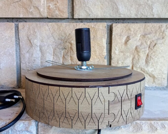 Turntable Lamp Base With E14 Lamp Holder, DIY Table Lamp Base, on off ...