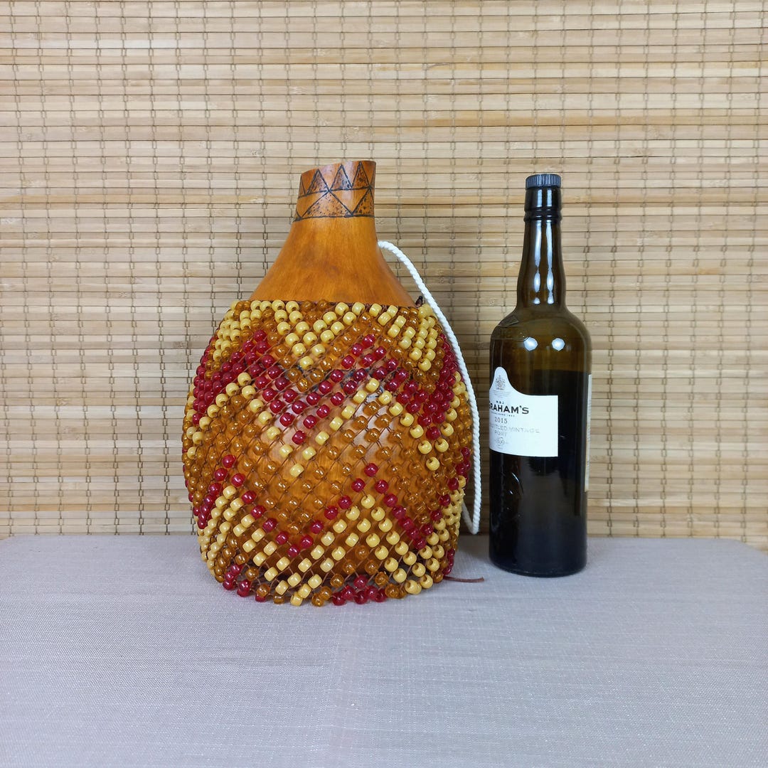 Traditional West African Percussion - Beaded Gourd Shaker ...
